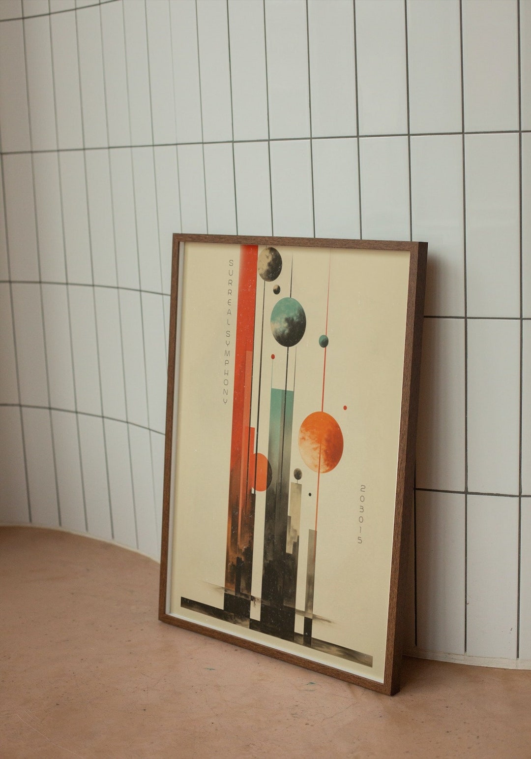 Minimalist Retro Art Print: Abstract Landscape, Modern Decor (digital ...
