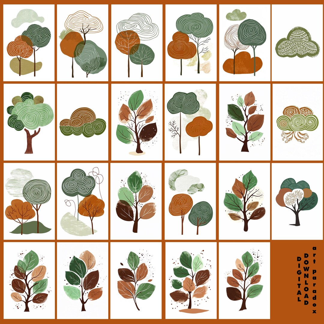 Autumn Postcards, Tree and Leaf Postcards Instant Download, Junk ...
