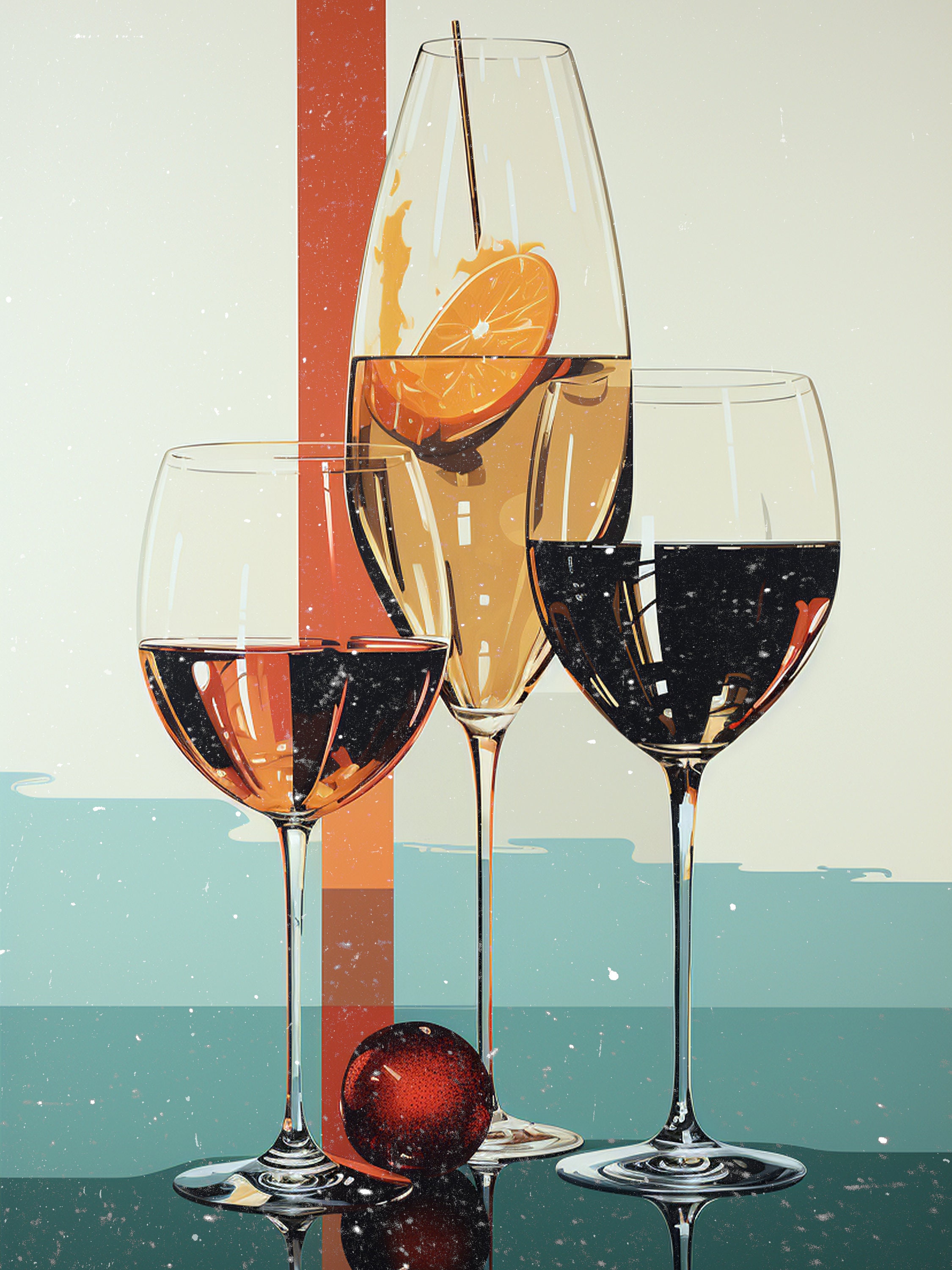 2 Set of Minimalist Vintage Poster | Abstract Retro Art Print | Digital ...