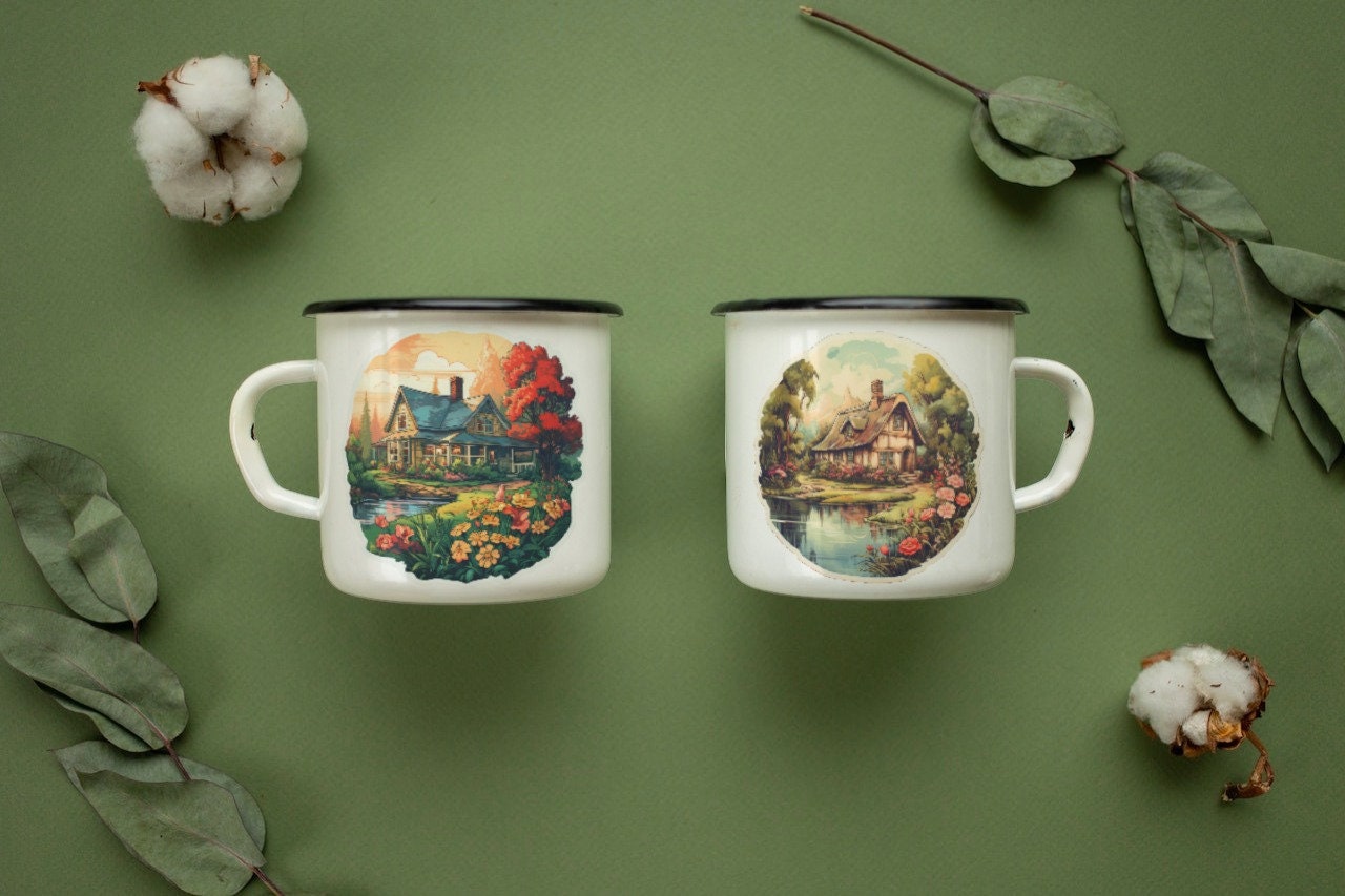 Printable Cozy Cottage Sticker Pack Aesthetic Cottagecore - Etsy