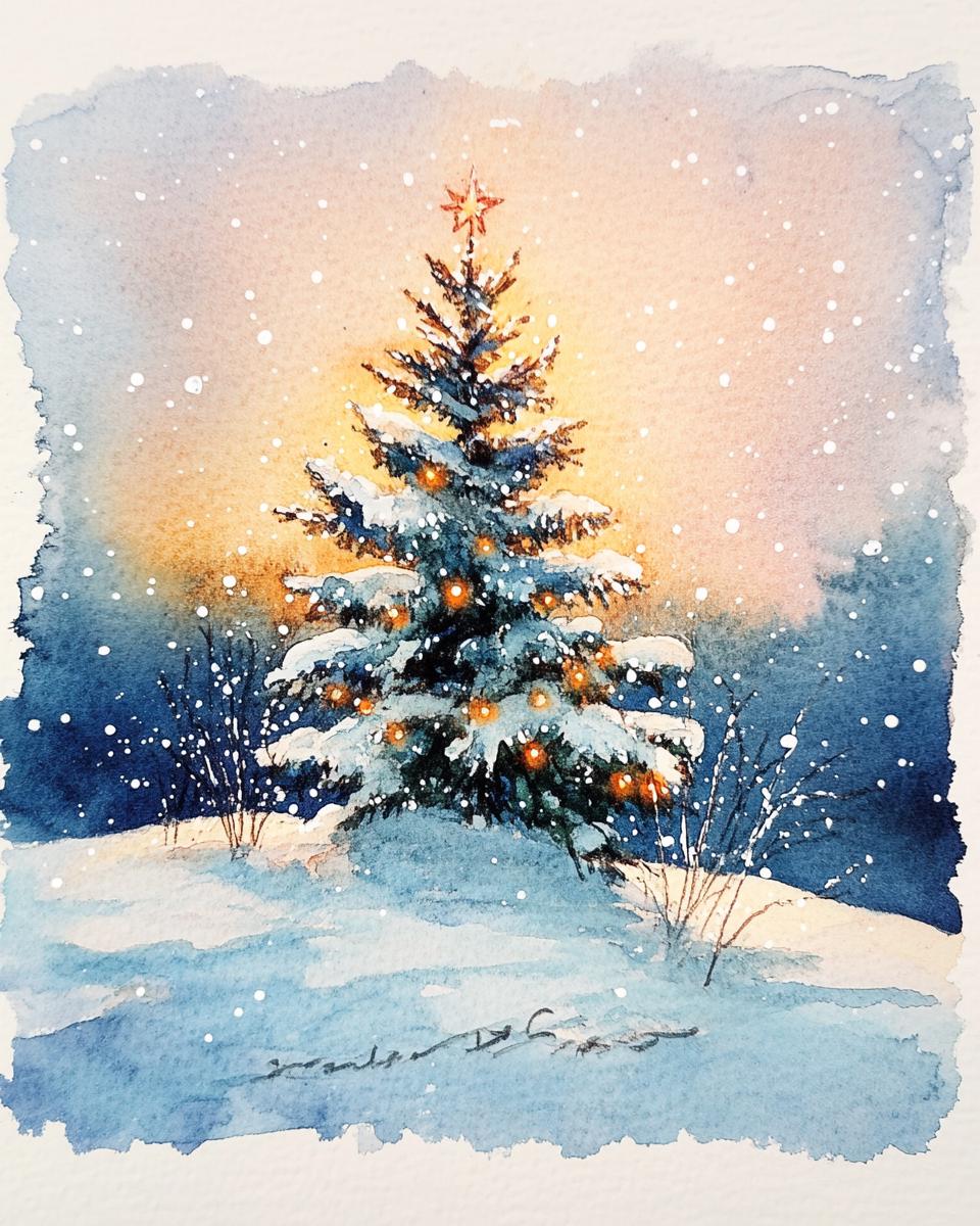 Winter Watercolor Postcards – Set of 10 High-resolution Designs ...