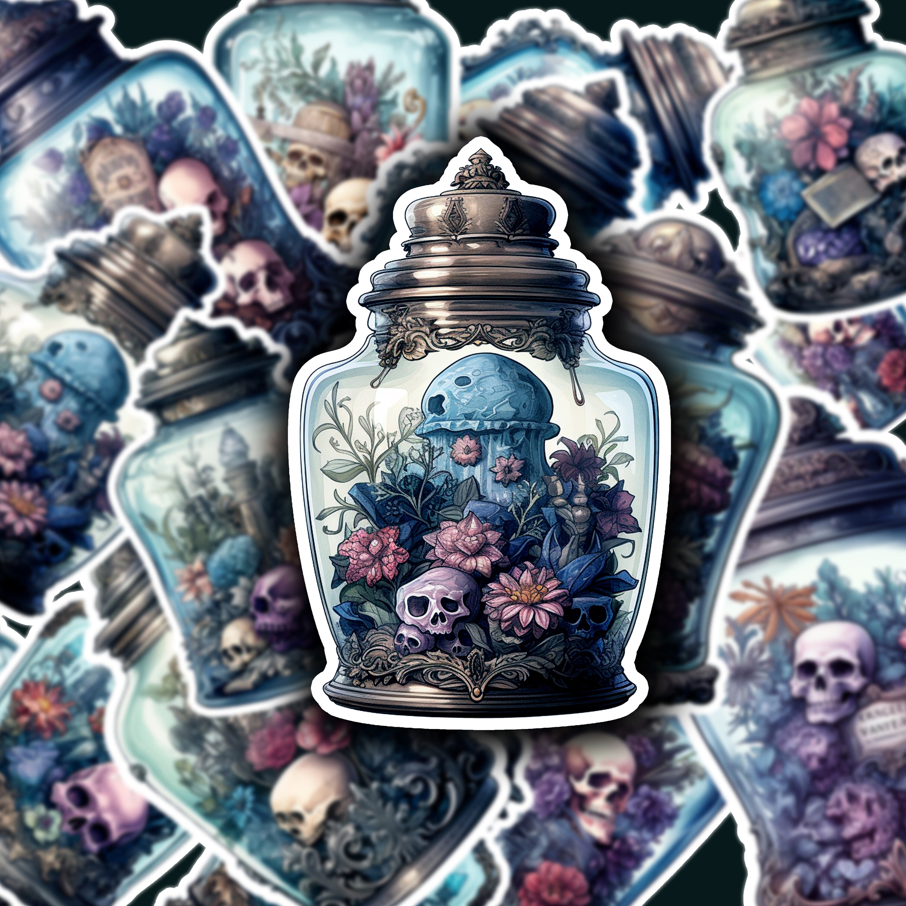 12-piece Gothic Sticker Pack - Instant Download PNG Files - Dark and ...