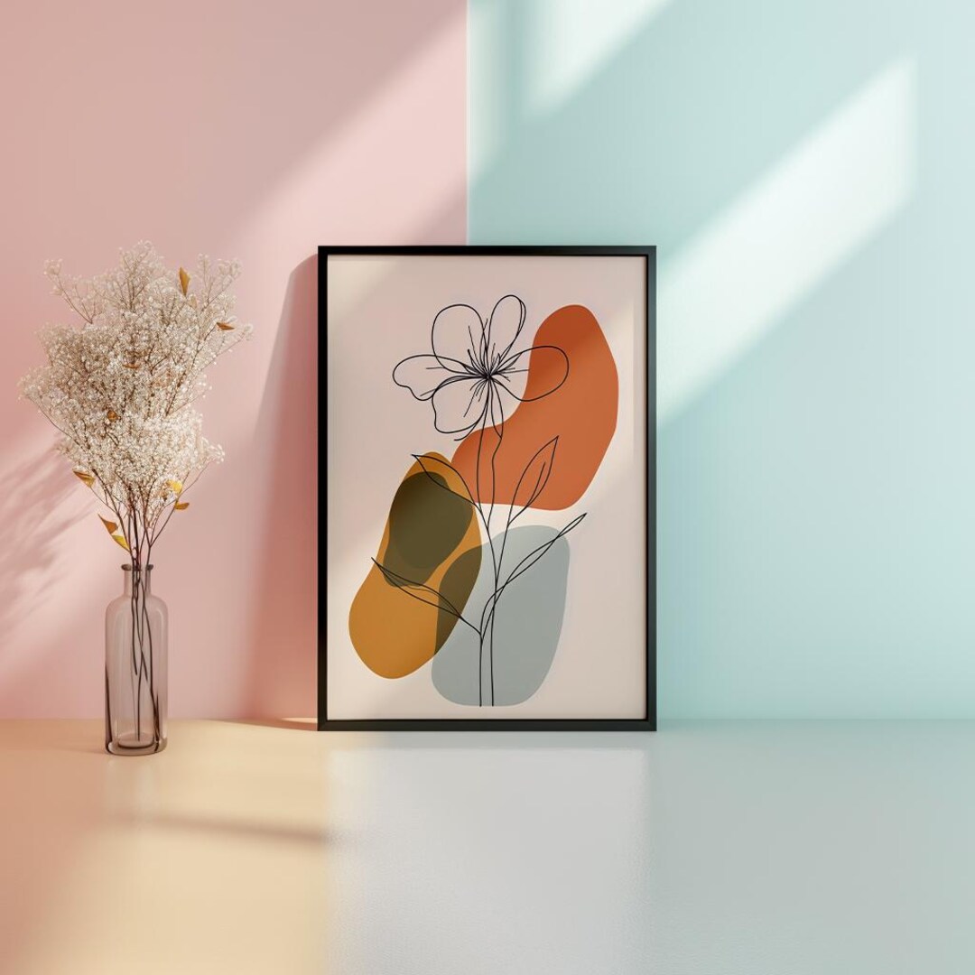 Minimalist Single Line Art of Plant | Digital Download | Wall Decor - Etsy