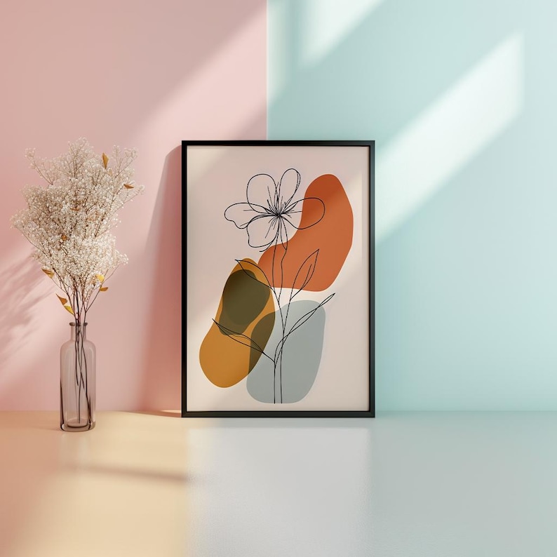 Minimalist Single Line Art of Plant | Digital Download | Wall Decor - Etsy