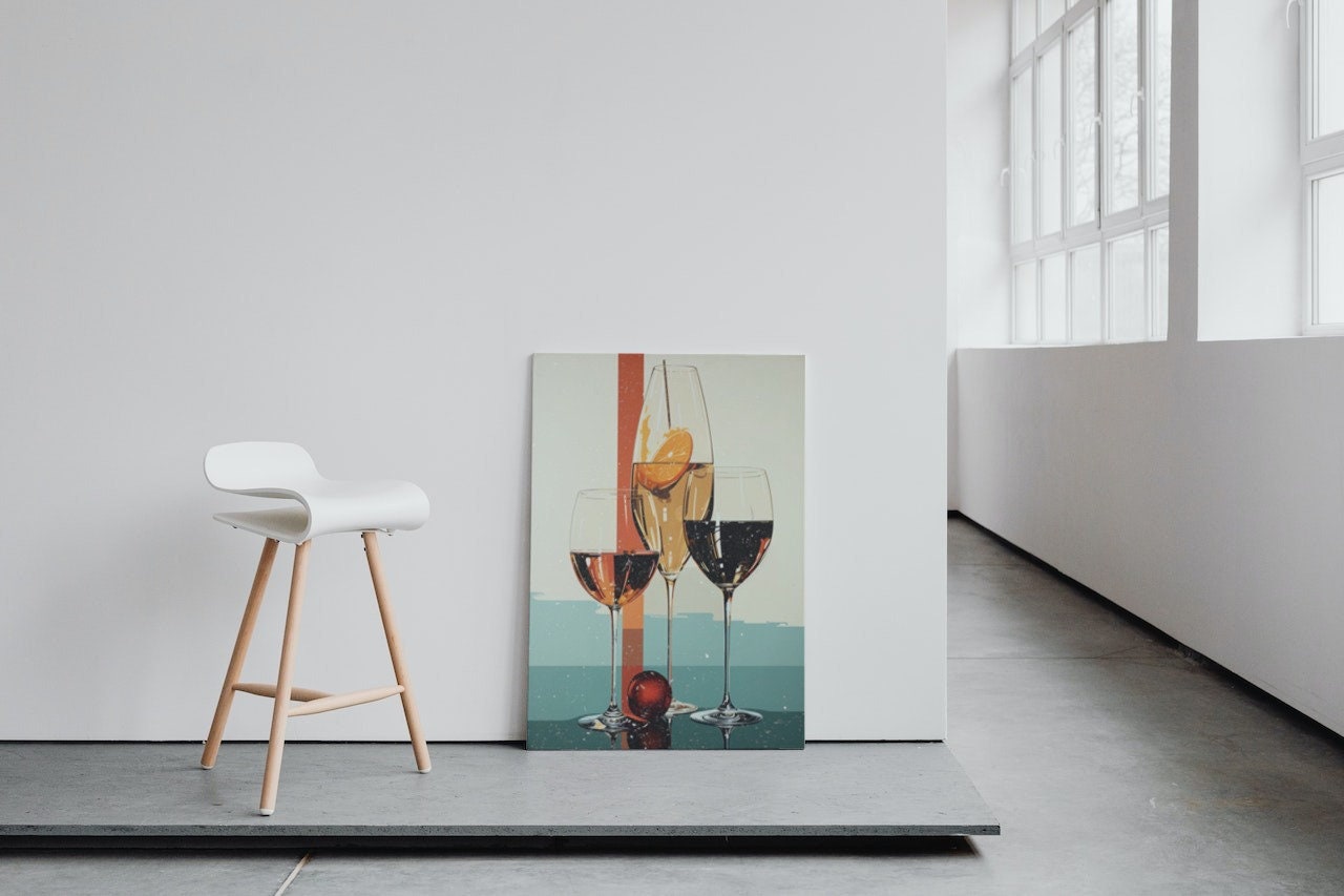 2 Set of Minimalist Vintage Poster Abstract Retro Art Print Digital ...