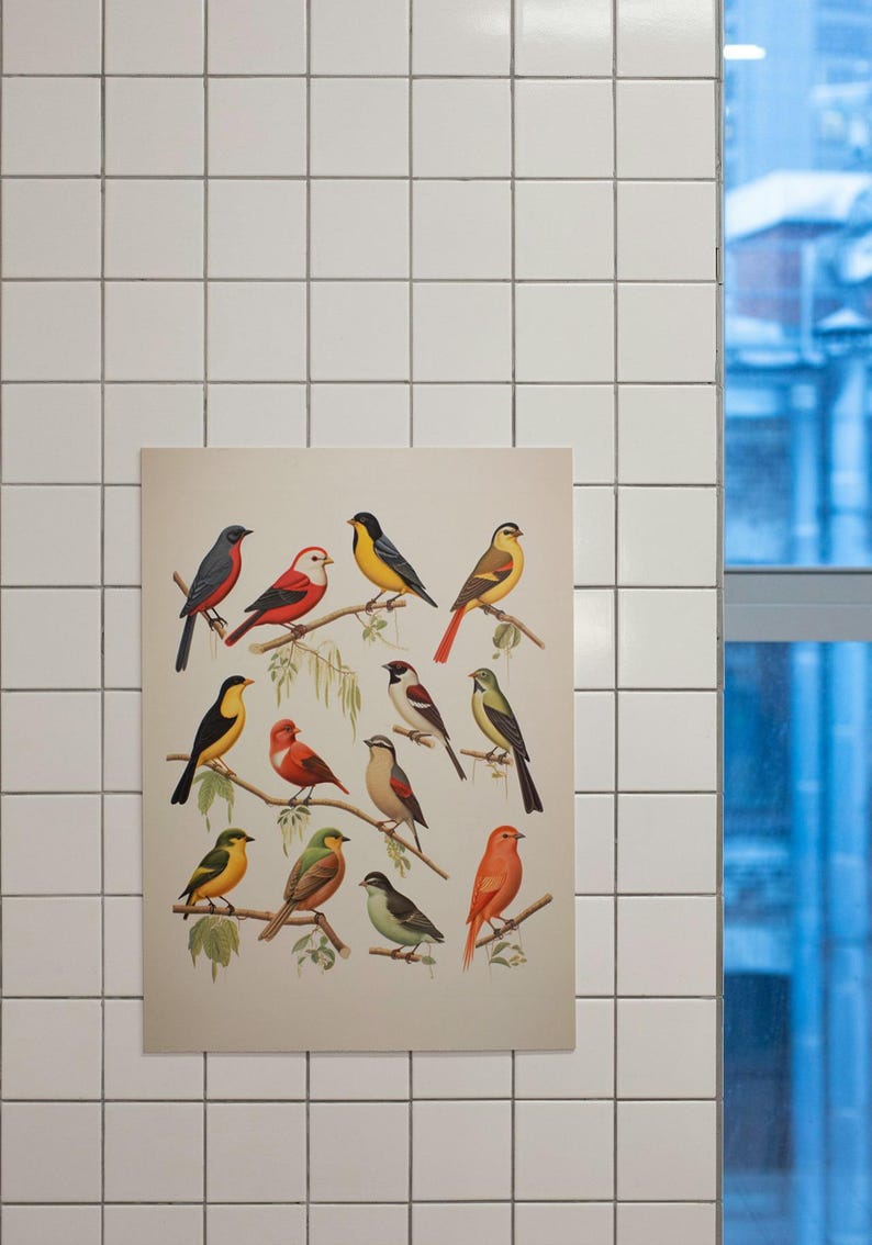 Bird Illustration Poster - Digital Download - Etsy