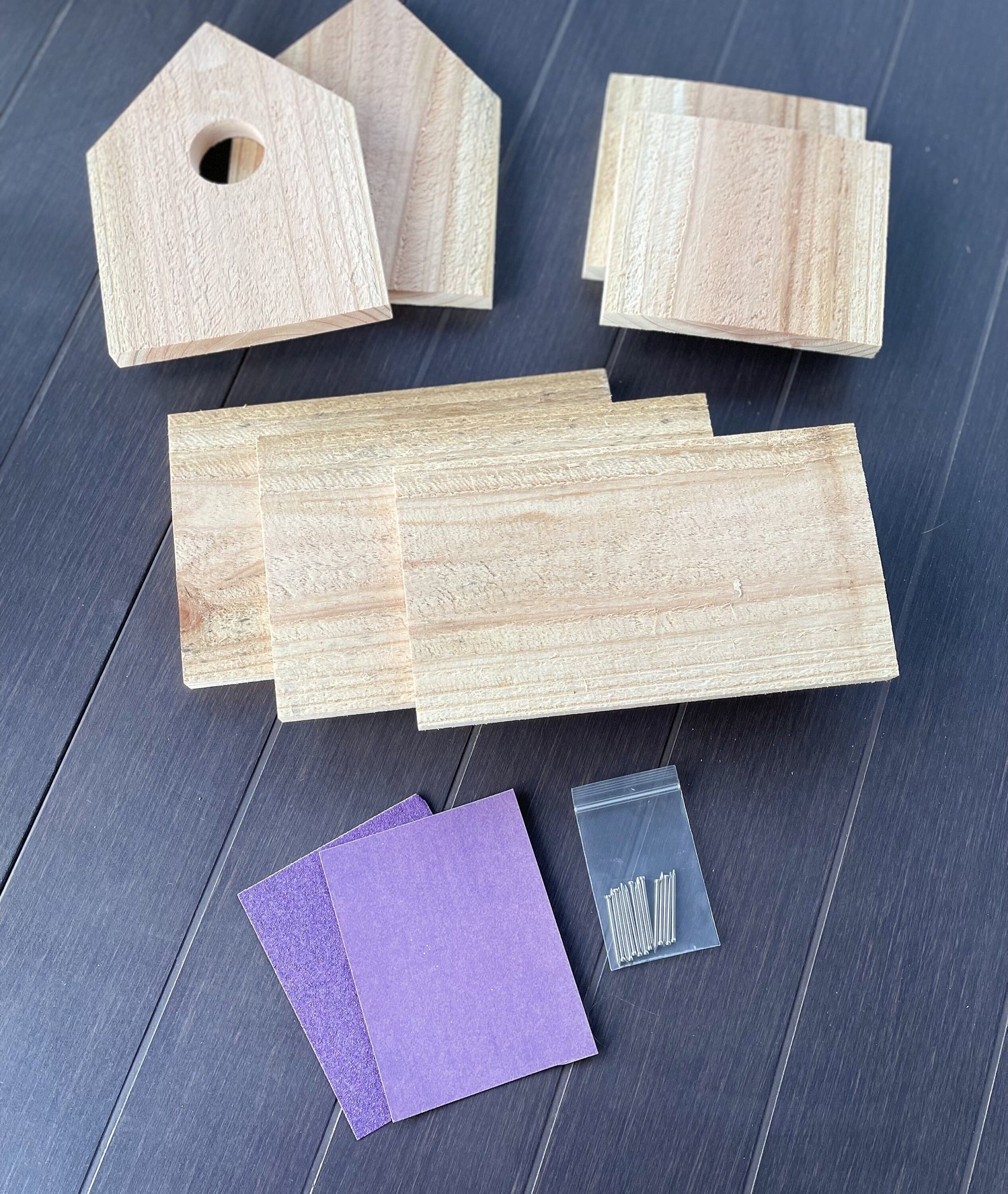 Build Your Own Birdhouse Kit - Cedar Wood, Sandpaper, Instructions ...