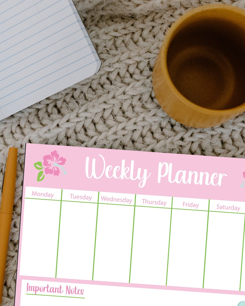 Weekly Schedule Template, Weekly Planner Printable, Homeschool Weekly ...