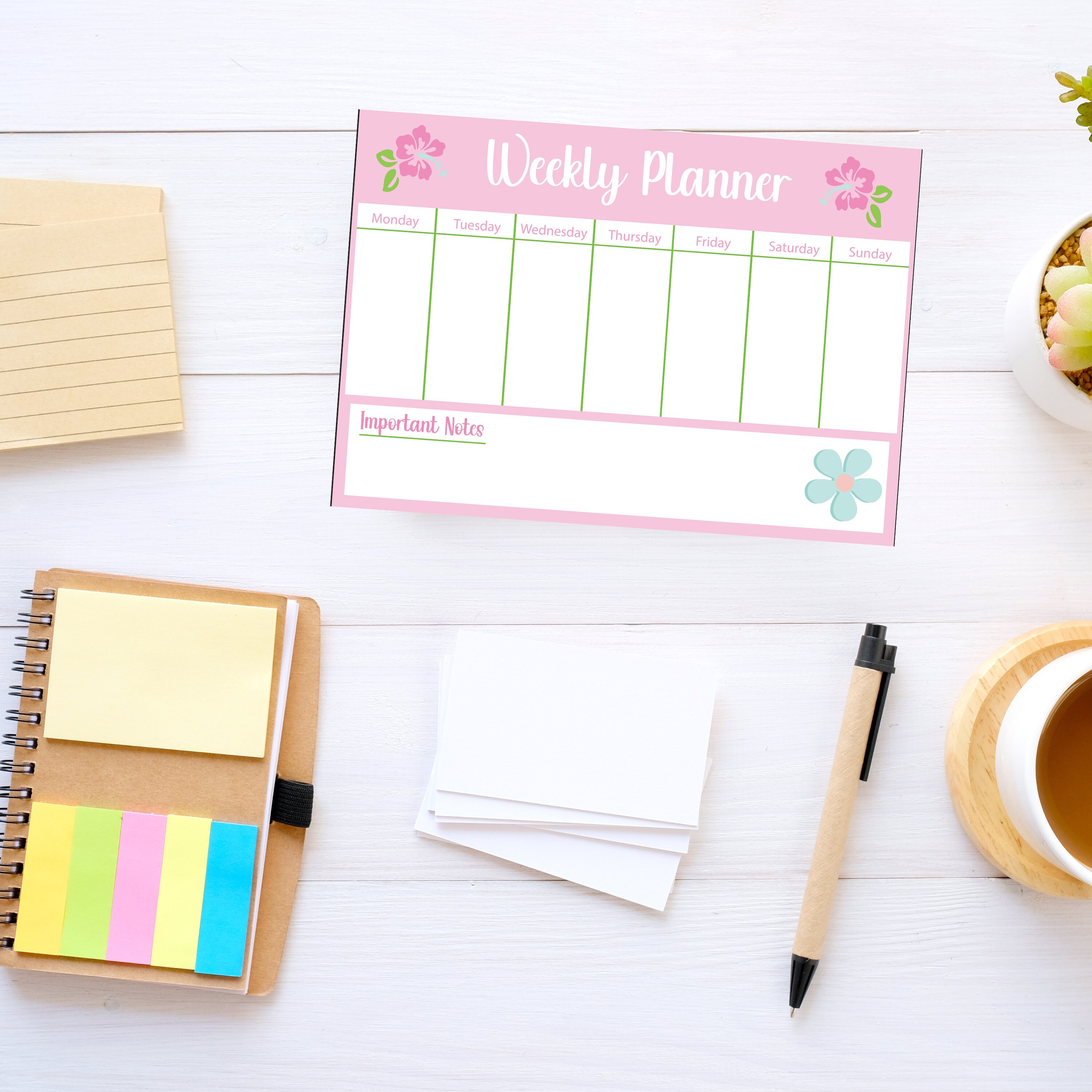 Weekly Schedule Template, Weekly Planner Printable, Homeschool Weekly ...