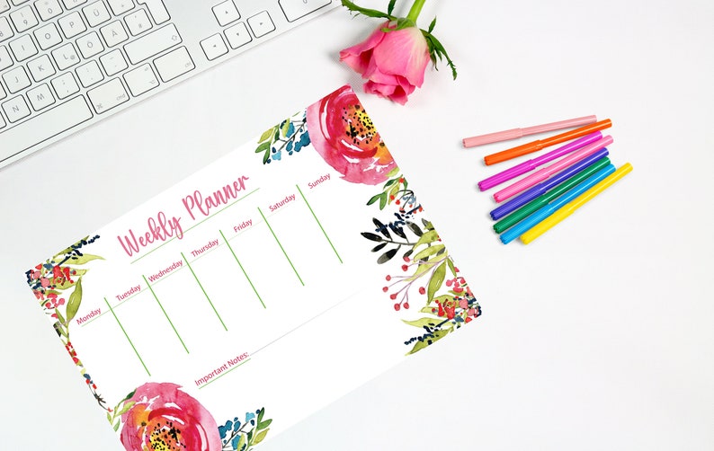 Weekly Schedule Template, Weekly Planner Printable, Homeschool Weekly ...