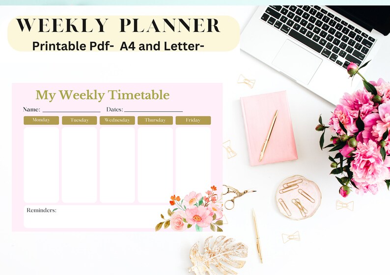 Weekly Schedule Template, Weekly Planner Printable, Homeschool Weekly ...
