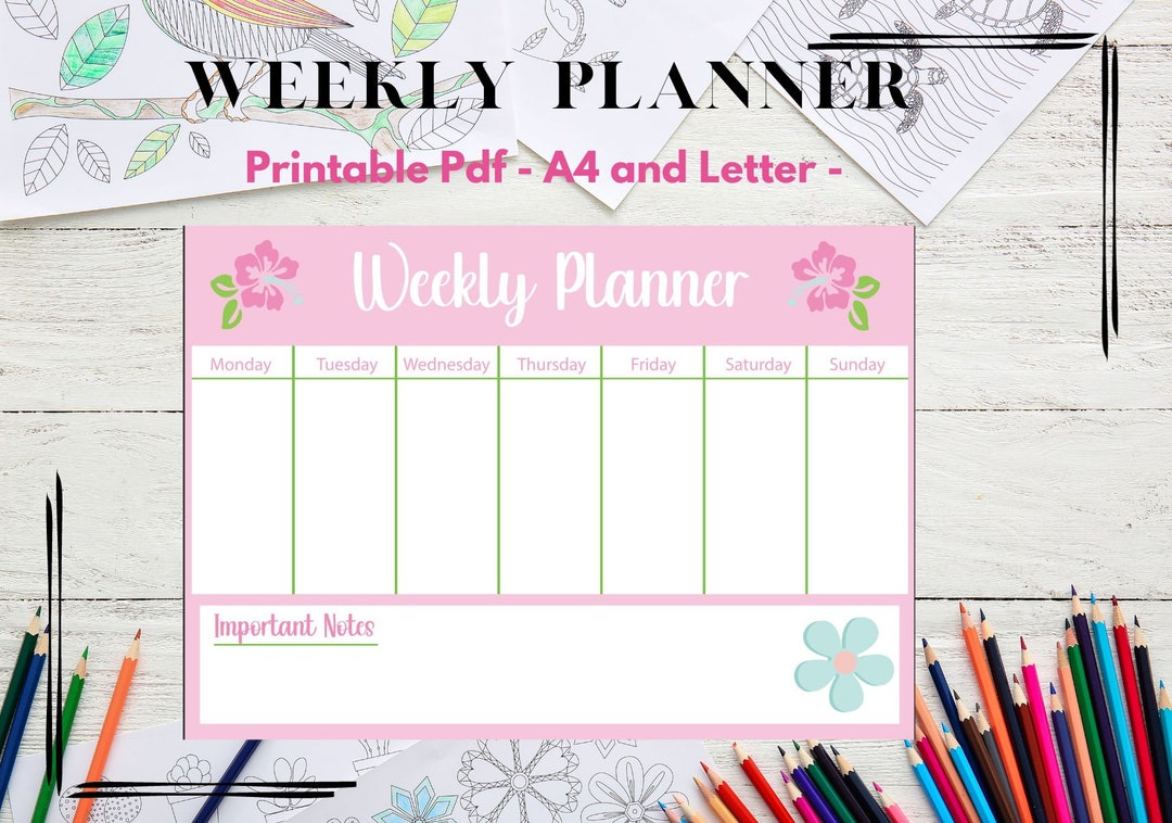 Weekly Schedule Template, Weekly Planner Printable, Homeschool Weekly ...