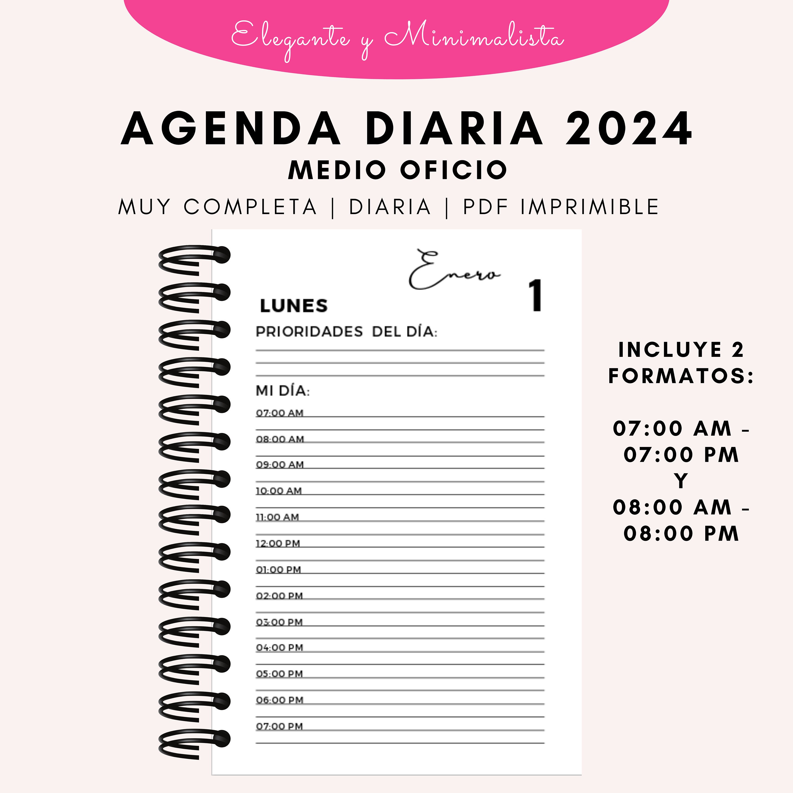 2024 Agenda 2024 Daily Planner 2024 Printable Agenda 2024 Daily Agenda ...