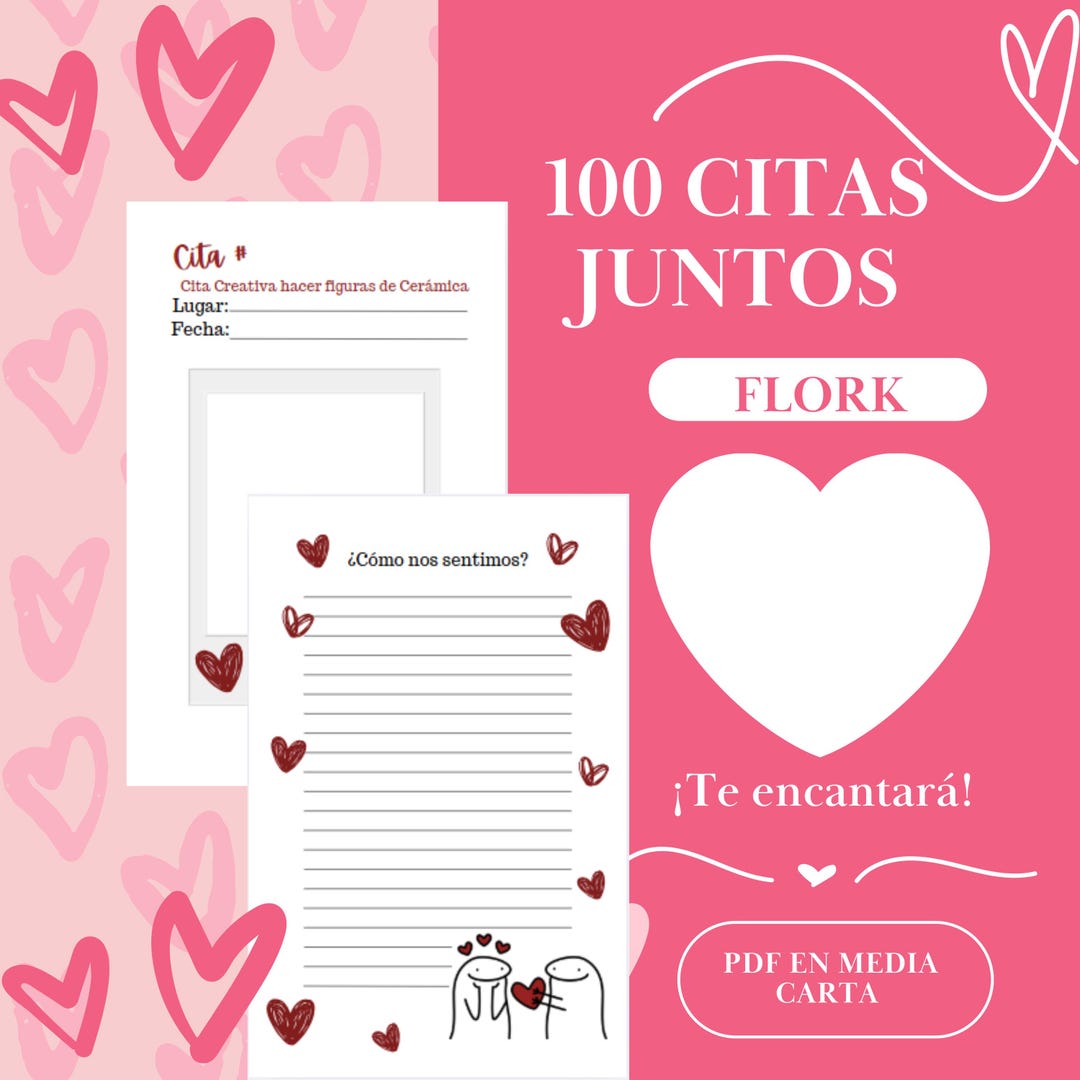 100 Dates Together Flork, Couples' Date Album, PDF in Half Letter. - Etsy