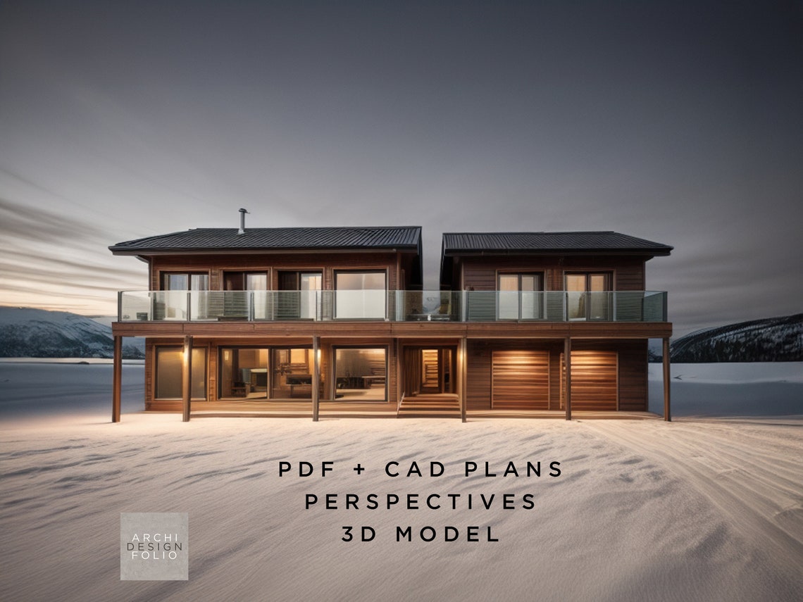 Contemporary Cottage Chalet House Plan and Design, Two-storey, 4 ...