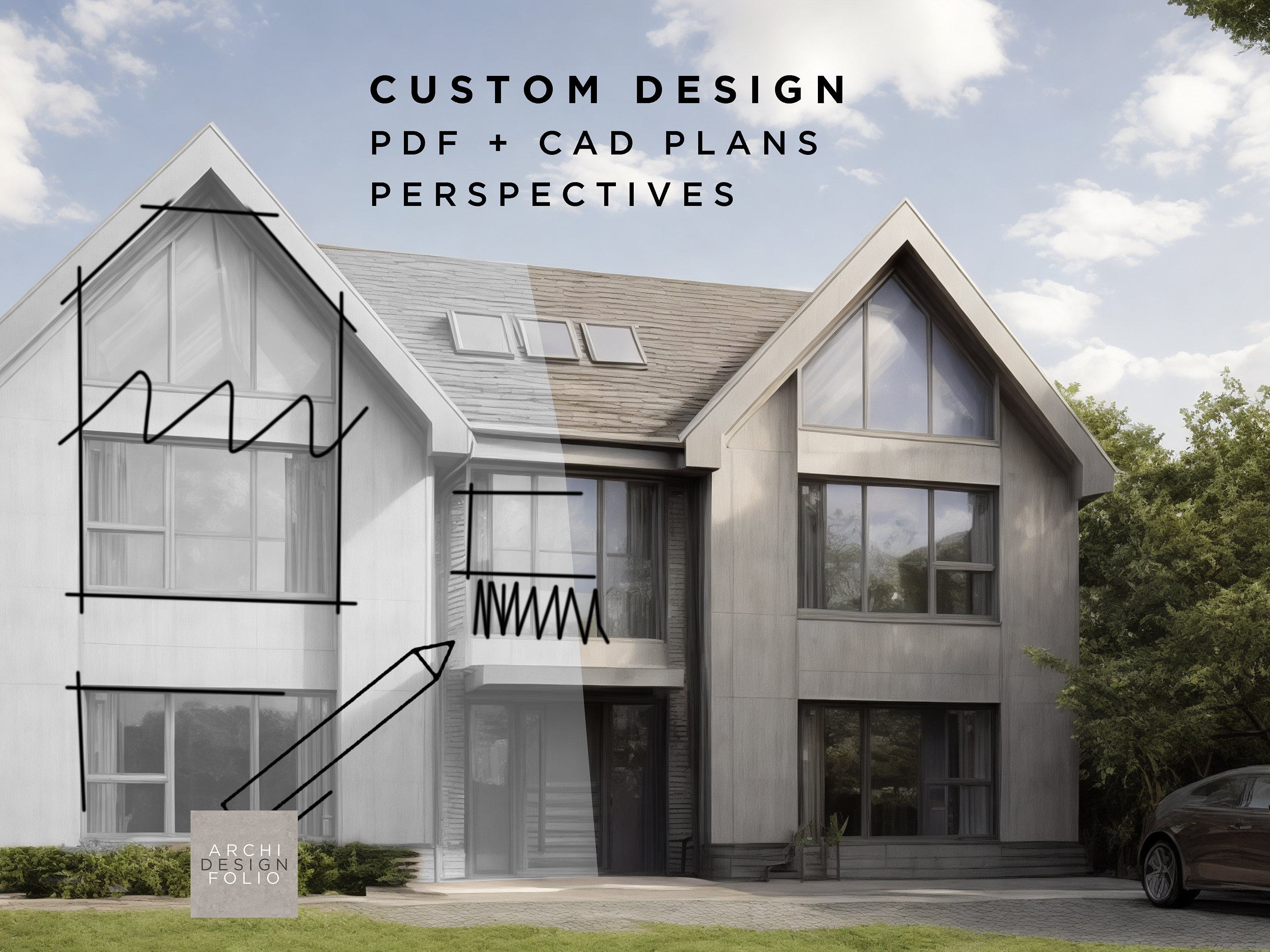 Custom House Design: 2D + 3D Plans for Large Home (digital Download - Etsy