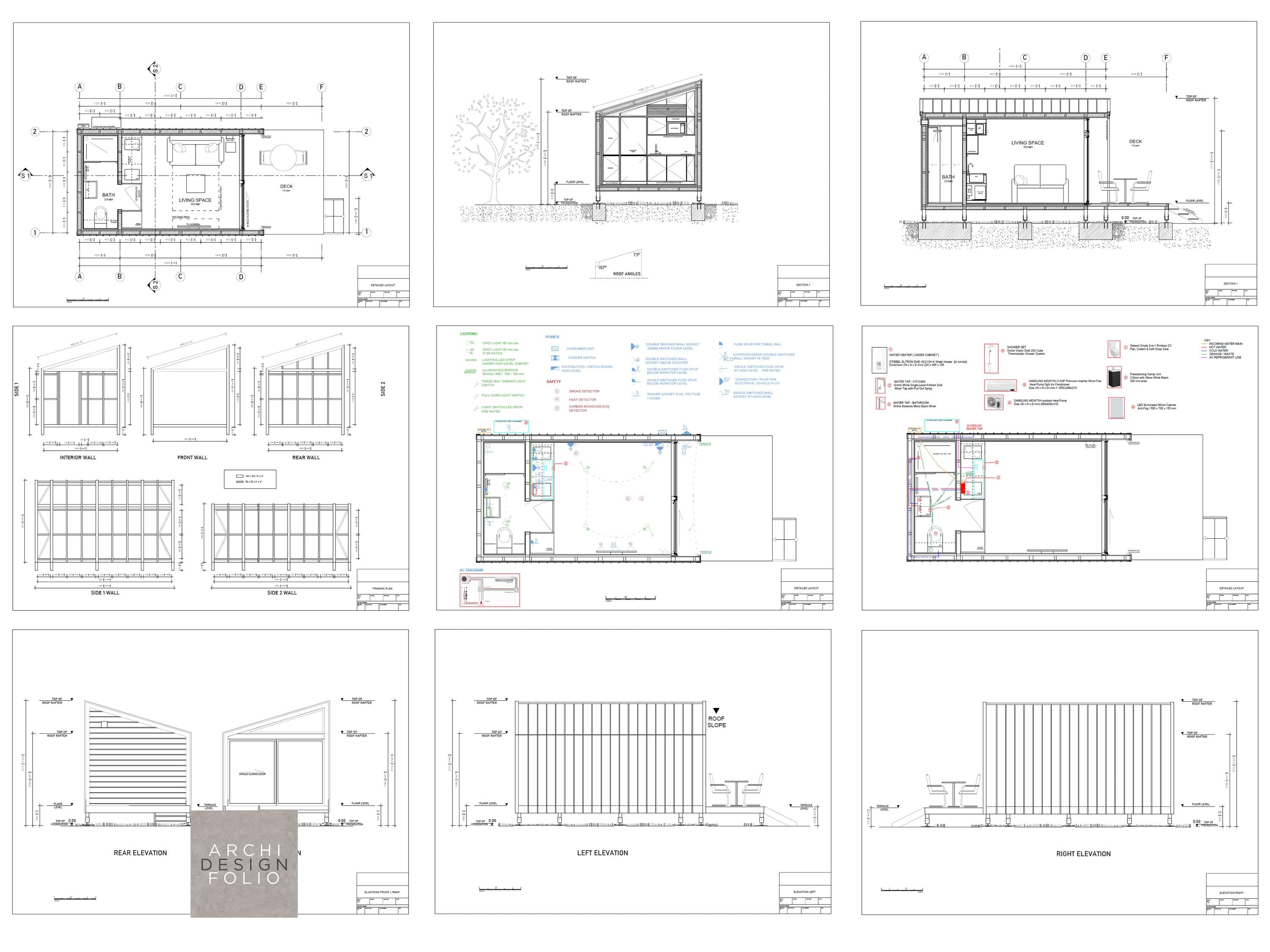 Tiny House Plan: Modern Bungalow Design (CAD, PDF & 3D Model) - Etsy