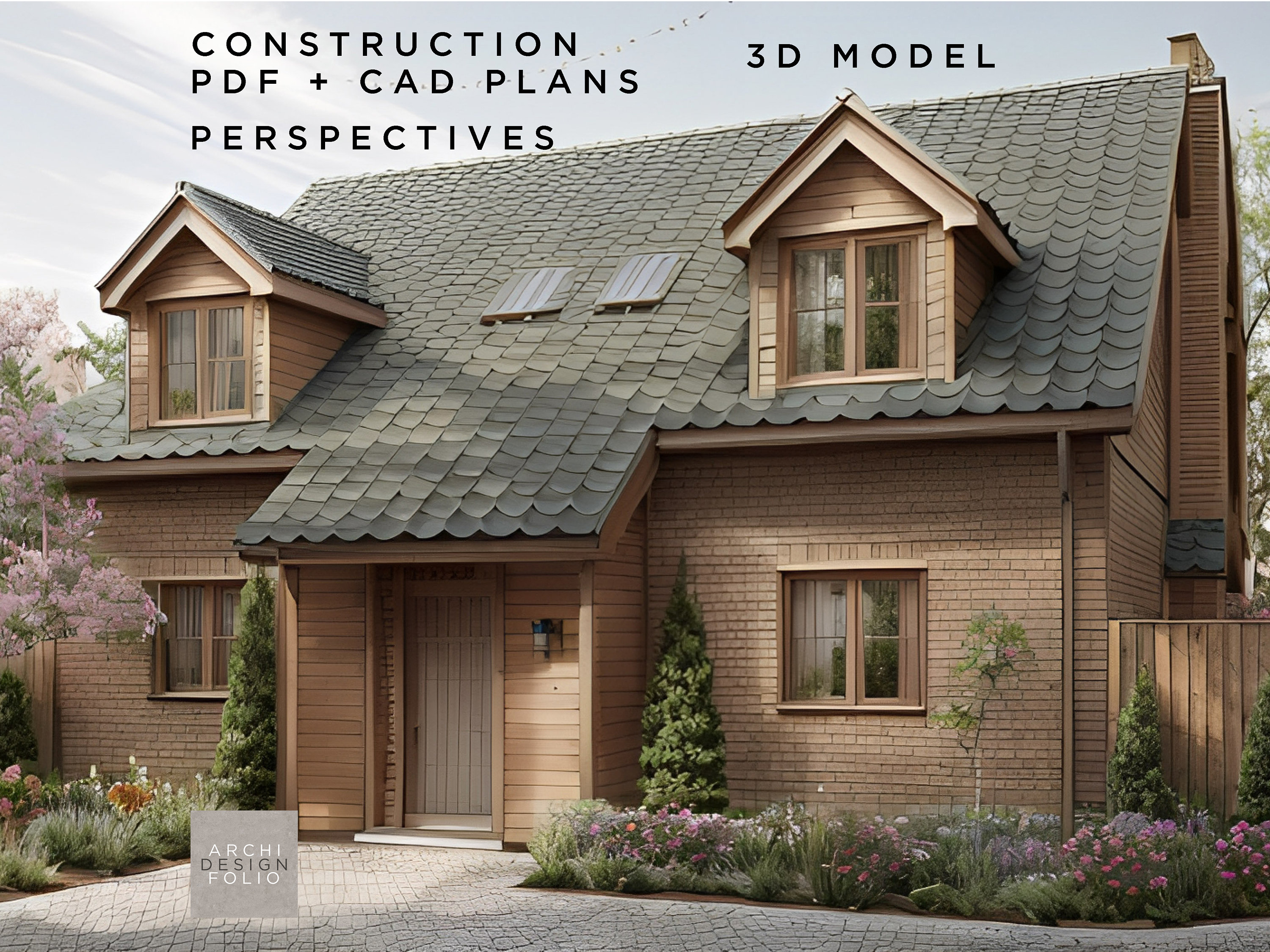 Modern Dormer Bungalow House Plan and Design, 4 Bedrooms, 2 Bathrooms, Full Construction Plans ...