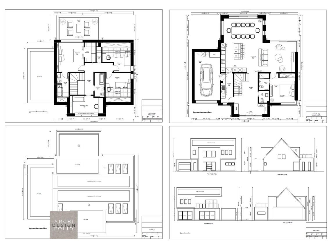 Modern Design House Plan, 5 Bedrooms, 3.5 Bathrooms, Construction Plans ...