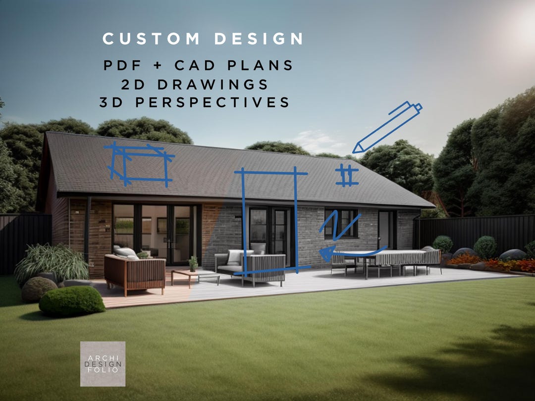 Custom House Design: 2D + 3D Plans for Single Storey Home (digital) - Etsy