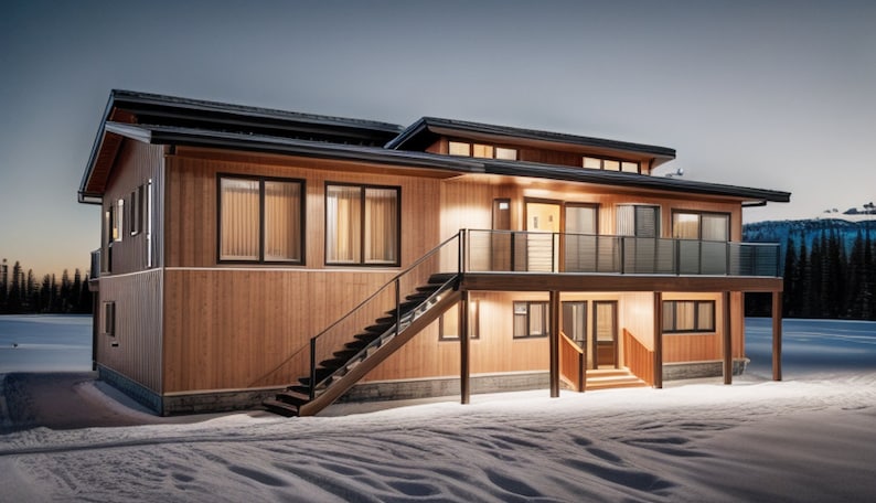 Contemporary Cottage Chalet House Plan and Design, Two-storey, 4 ...