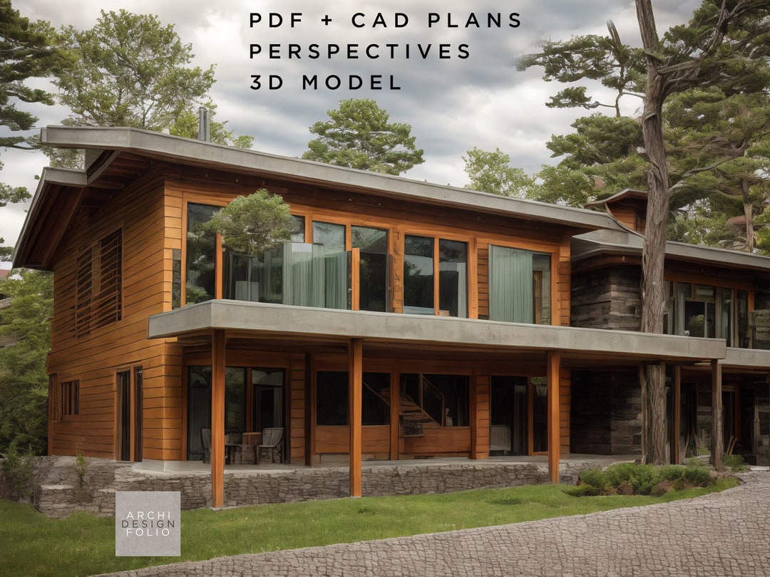 Cabin Cottage Chalet House Plan and Design, Two-storey, 4 Bedrooms / 3 ...