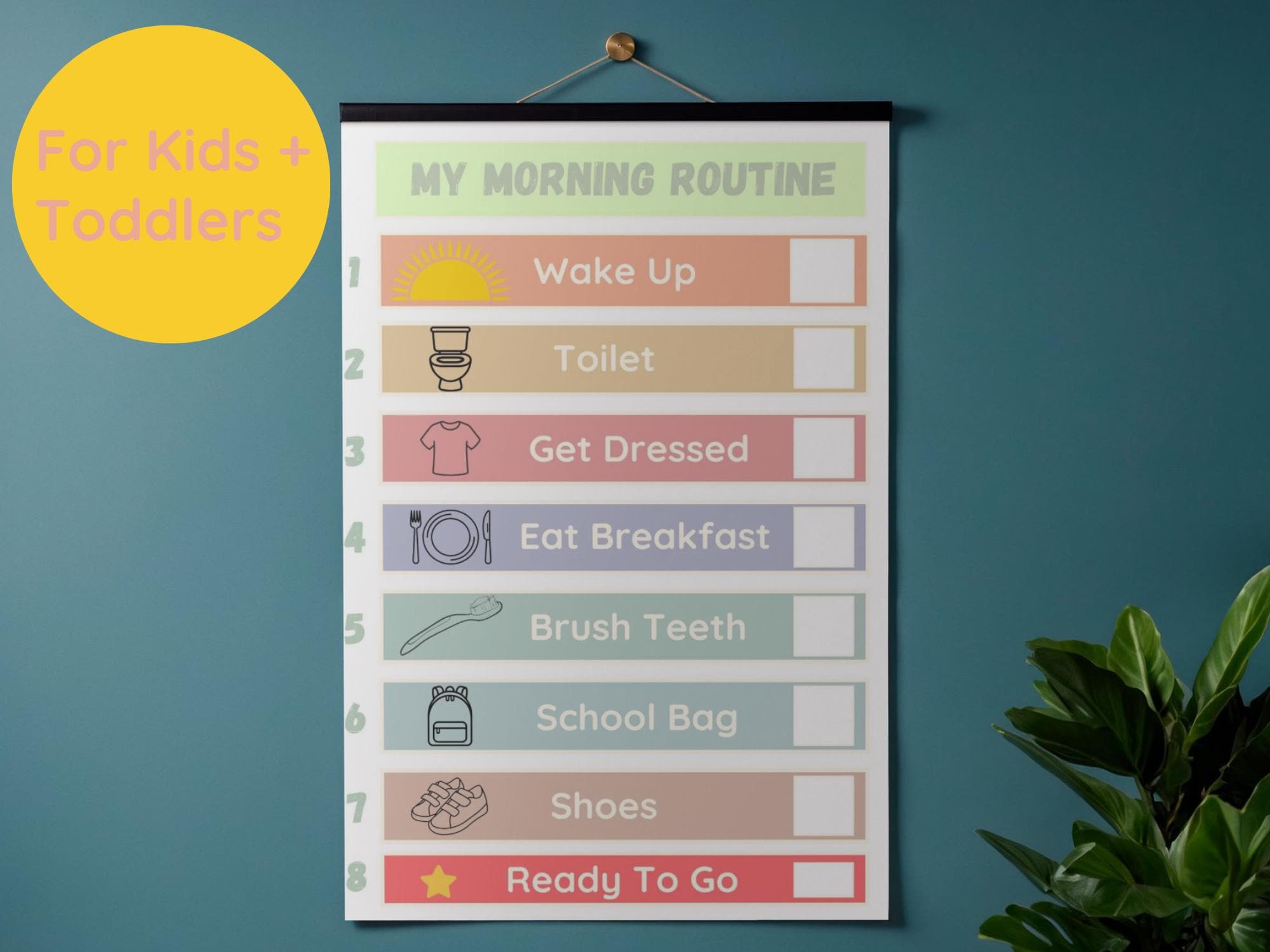 Morning Routine Chart for Kids Printable Daily Schedule Visual ...