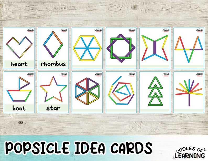Popsicle Sticks Idea Cards Shapes - Etsy