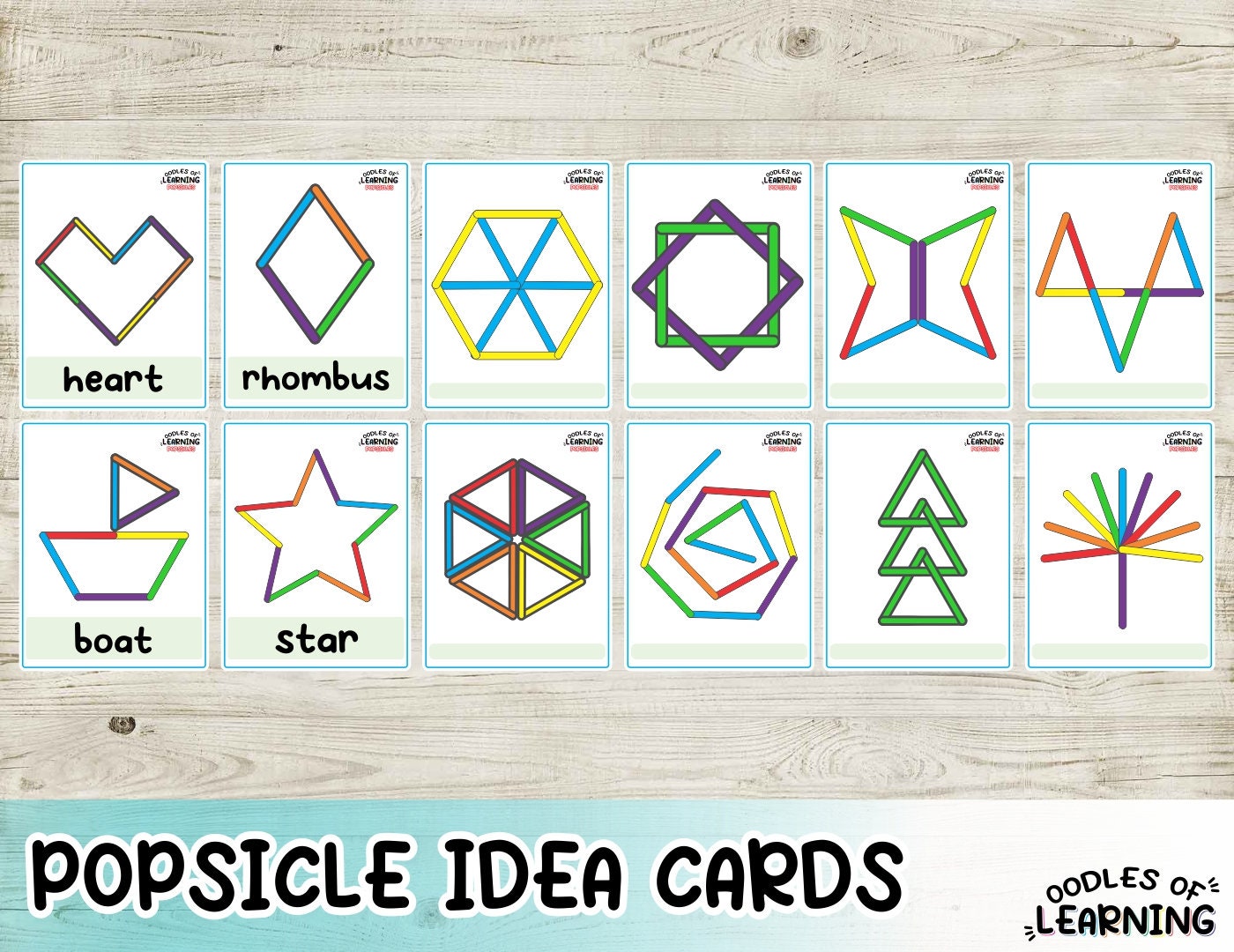 Popsicle Sticks Idea Cards Shapes - Etsy