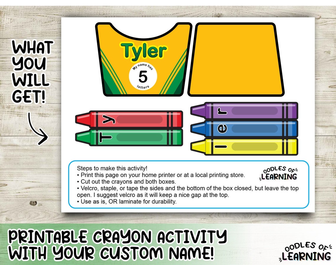 Custom Crayon Name Activity Printable Download - Etsy