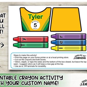 Custom Crayon Name Activity Printable Download - Etsy