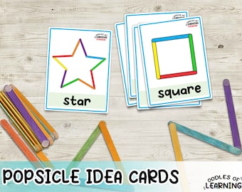 Popsicle Sticks Shapes Cards. Popsicle Sticks Activity for Toddlers ...