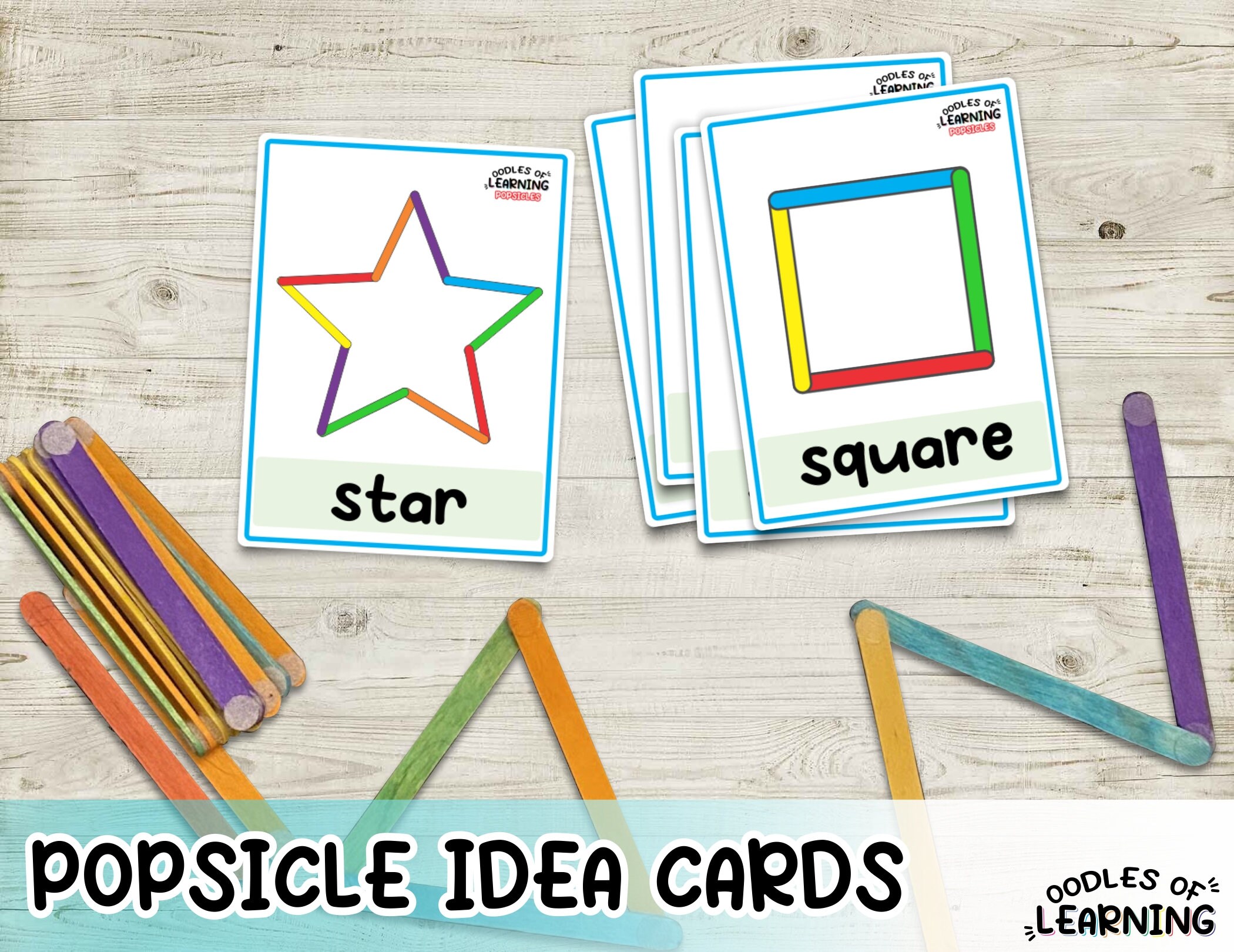 Popsicle Sticks Idea Cards Shapes - Etsy