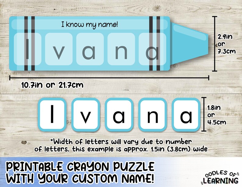 Custom Crayon Name Puzzle Printable Download - Etsy