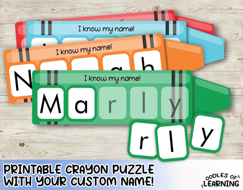 Custom Crayon Name Puzzle Printable Download - Etsy
