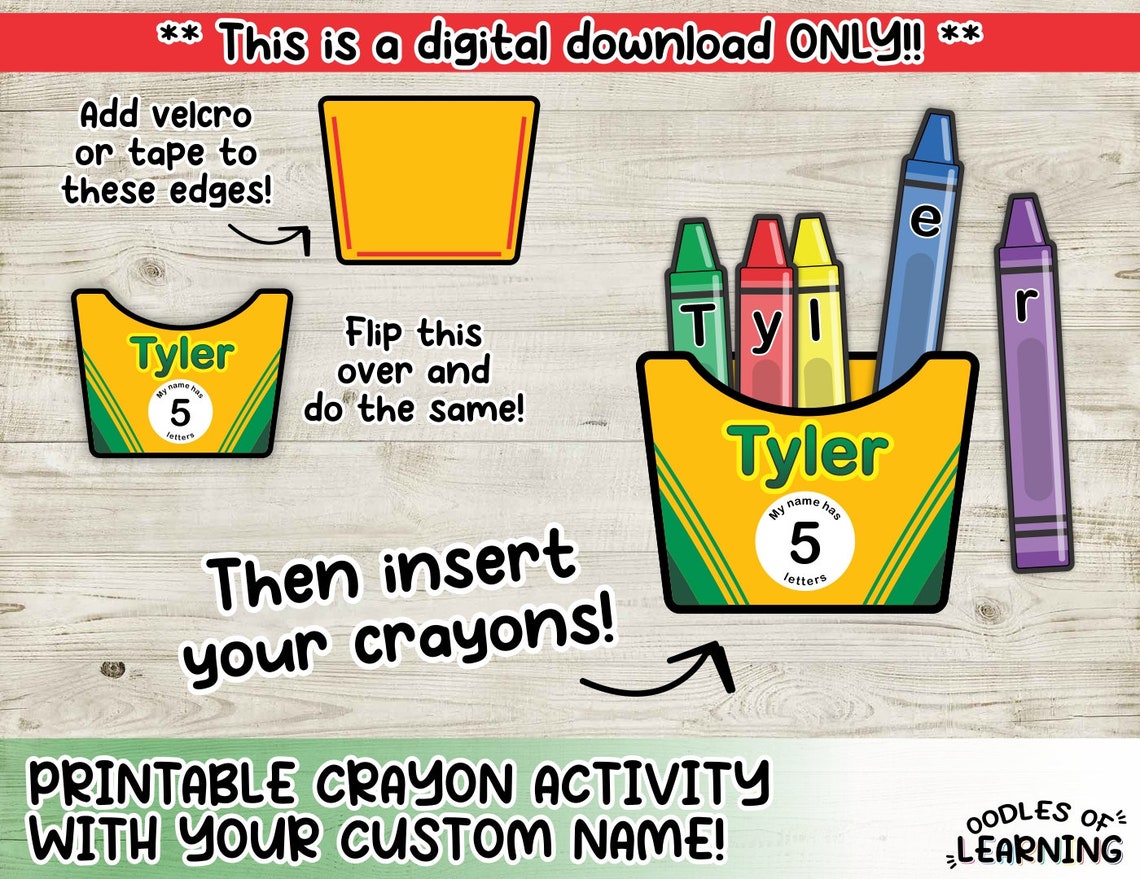 Custom Crayon Name Activity Printable Download - Etsy
