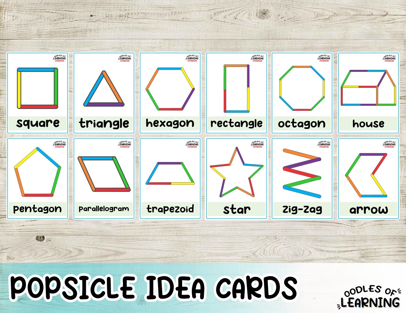 Popsicle Sticks Idea Cards Shapes - Etsy