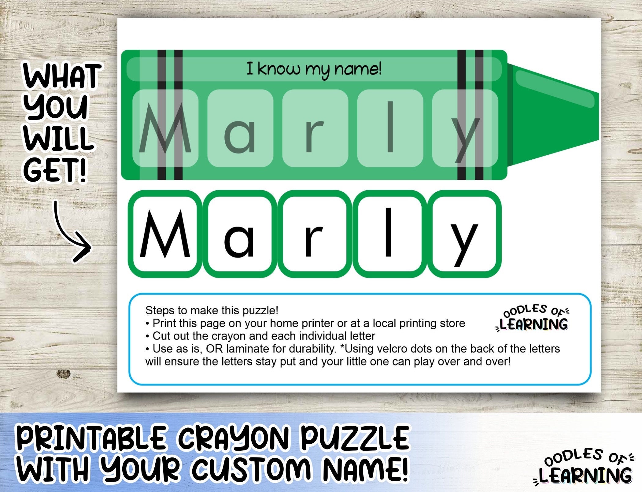 Custom Crayon Name Puzzle Printable Download - Etsy