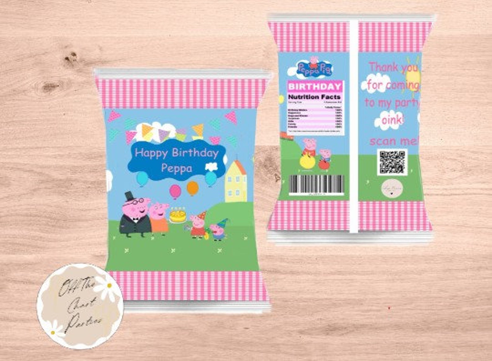 Peppa Pig Party Chip Bag Peppa Pig Themed Party Themed Chip - Etsy