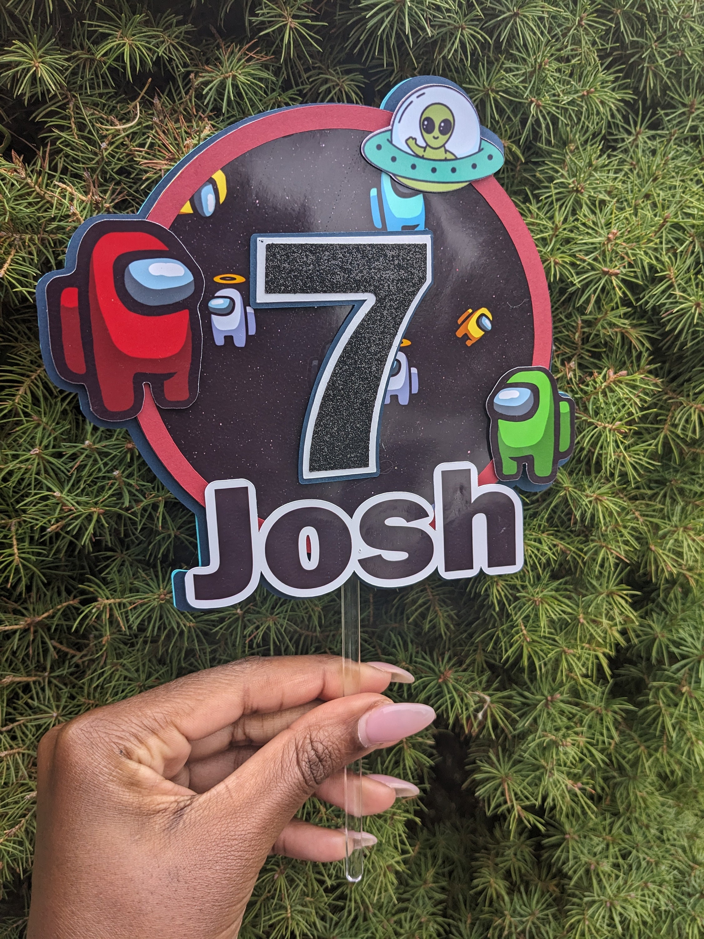 Among Us Cake Topper Among Us Themed Party Birthday Parties - Etsy