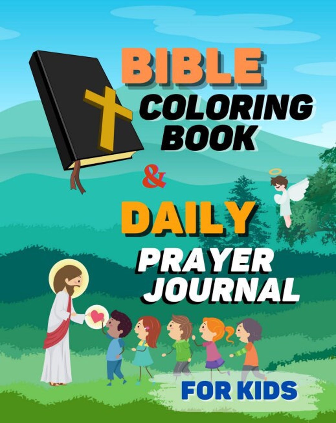 Bible Coloring Book Daily Prayer Journal Gift for Kids, Gift for Christians Gift for Students ...