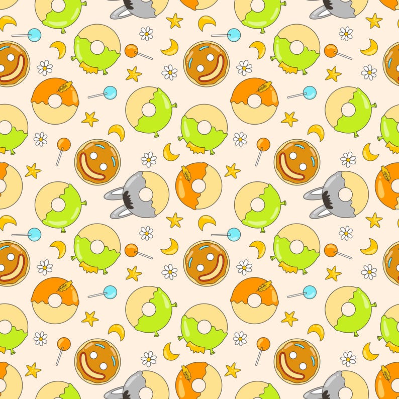 Shrek-inspired Donuts Seamless Pattern - 3 Pack JPEG - Etsy
