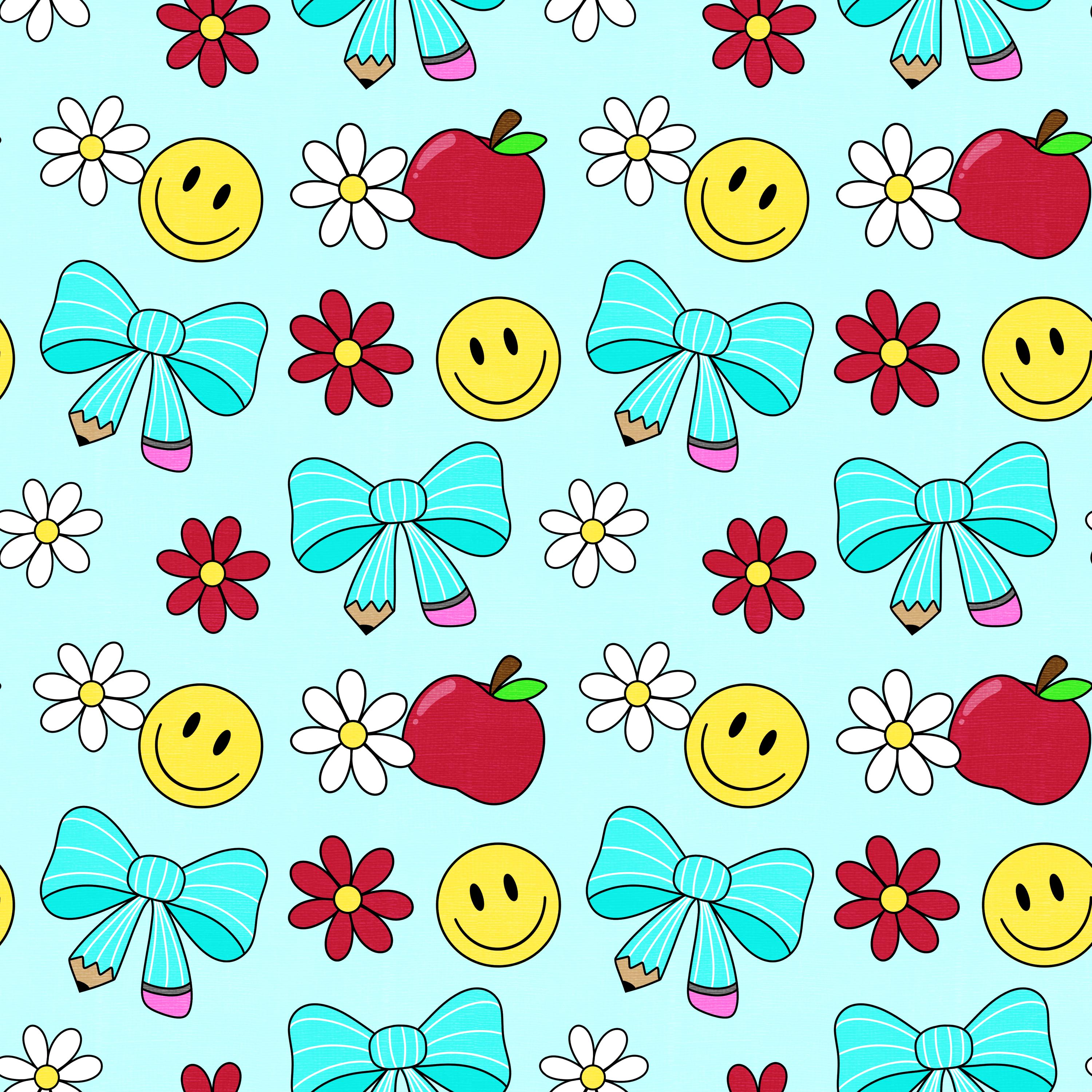 Bow-themed Teacher Pencil Seamless Patterns – 2 Digital Files (JPEG ...