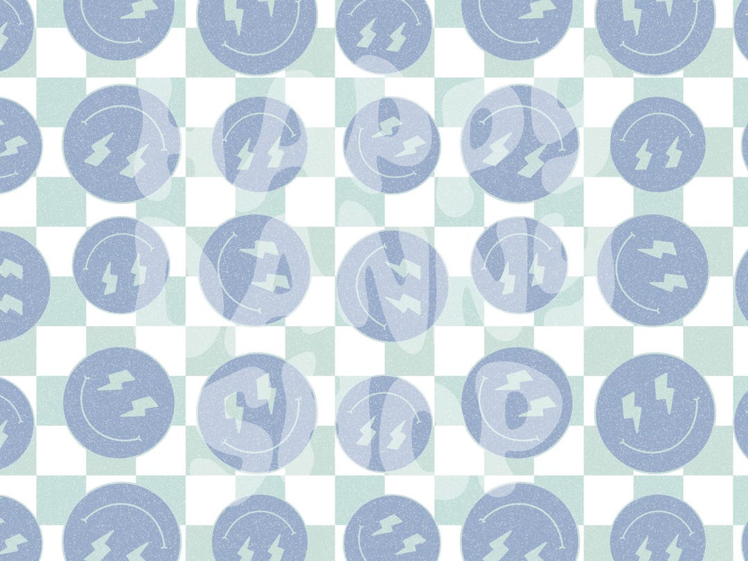 Retro Smiley Face Seamless Pattern – Digital Download JPEG -pack of 2 ...