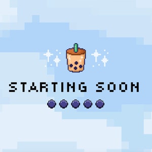 Cute & Kawaii Boba Pixelated Animated Stream Screens for Youtube ...