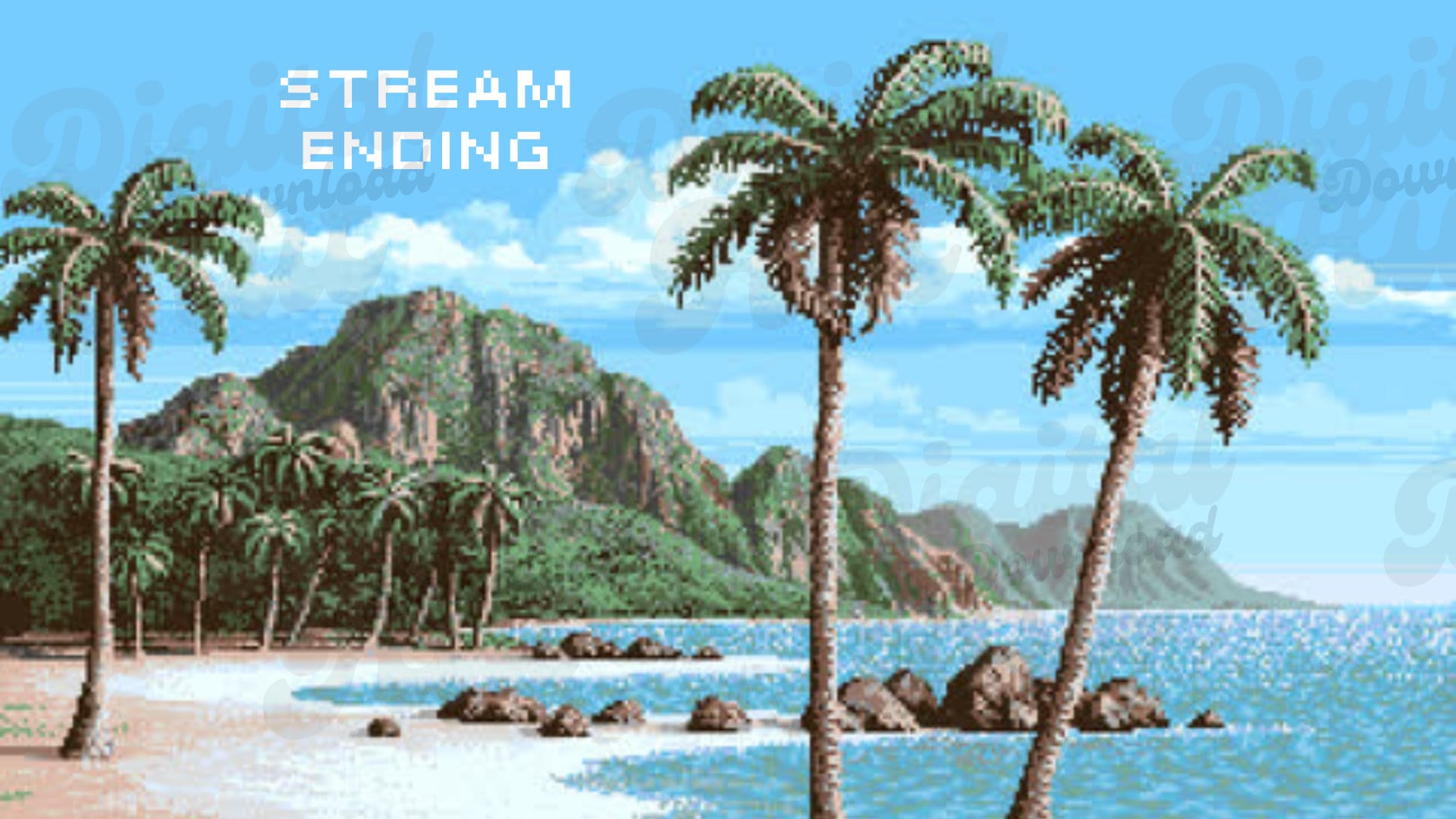 Pixelated Tropical Island Twitch Screens | Streaming Soon, Be Right ...