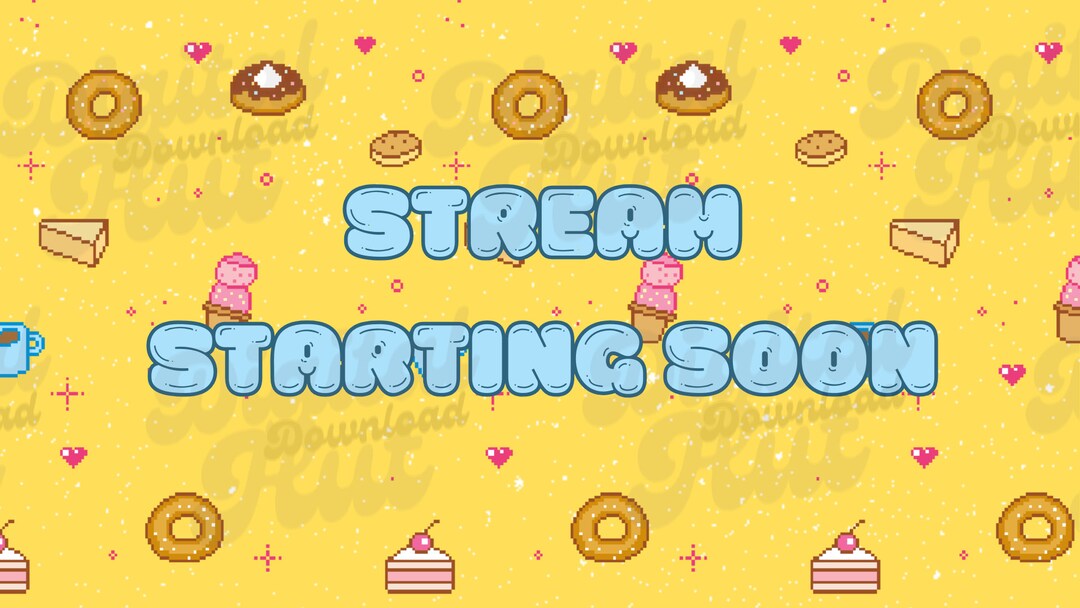 Kawaii Food Streamer Bundle Intro Screens, Welcome Screen, Animated ...