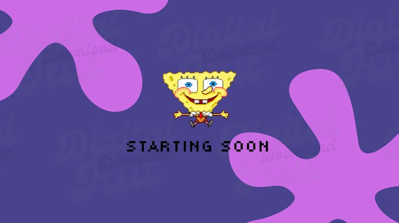 Spongebob Pixelated Stream Screens Animated Looping - Etsy