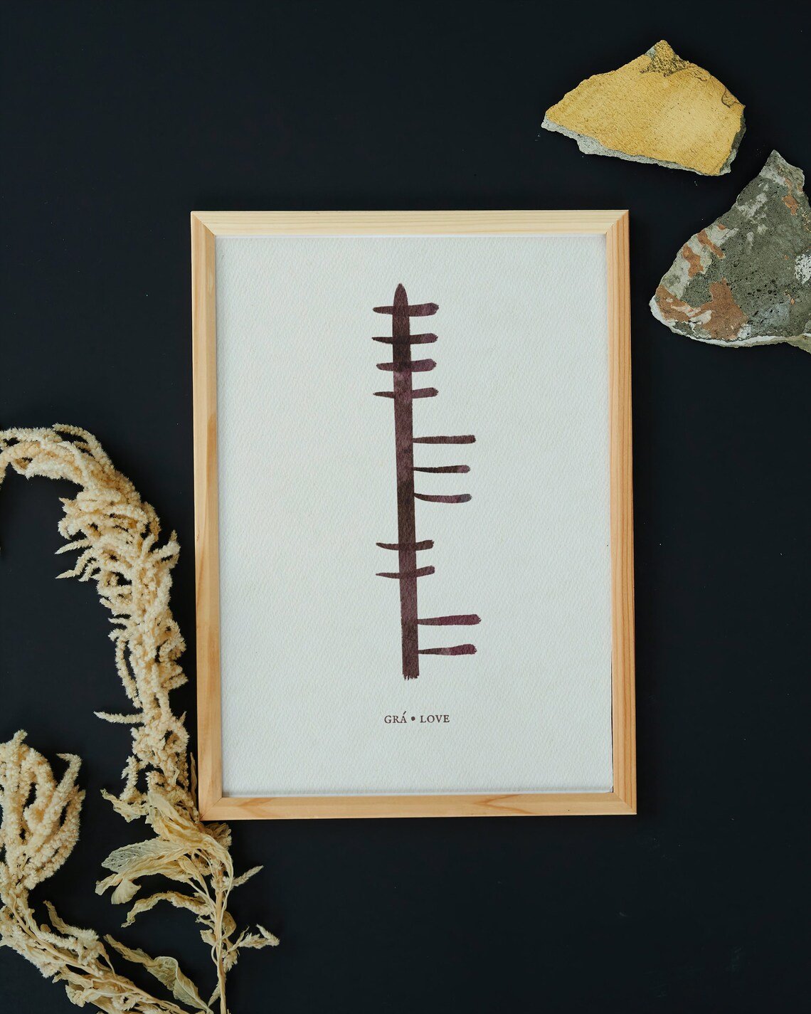 Ogham Gra Print, Ogham Gra Watercolor Painting, Ogham Love Print, Ogham ...