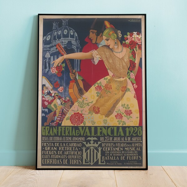 Valencia Vintage Poster - Etsy